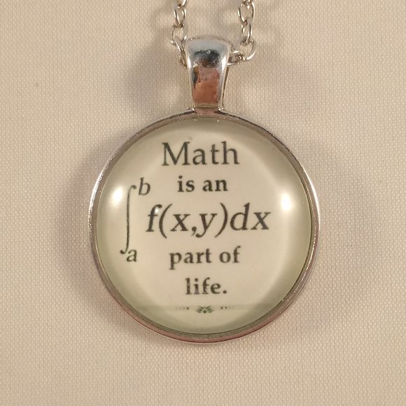 Kristy's Jewels | Accessories | Silver Math Is Integral Cabochon ...